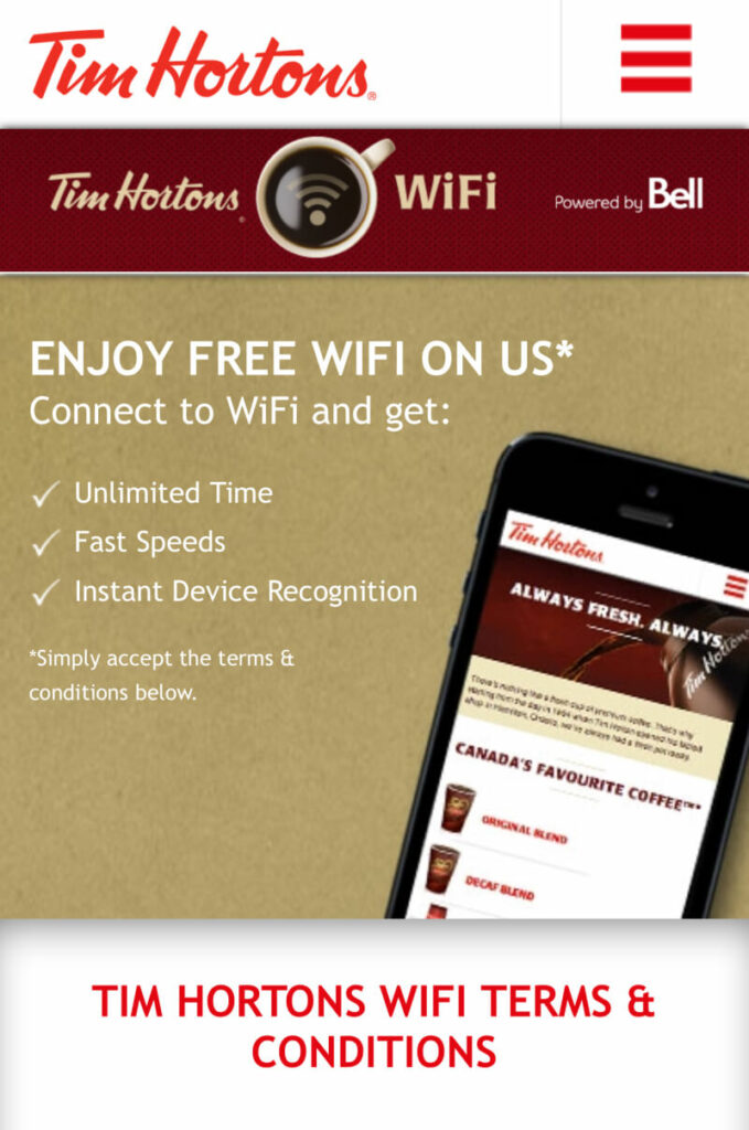 How to use Tim Hortons Wi-Fi? - Speed.is